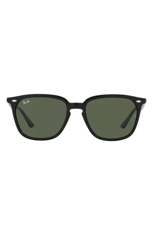 Ray-ban 55mm Round Frame Sunglasses - Black/dark Green