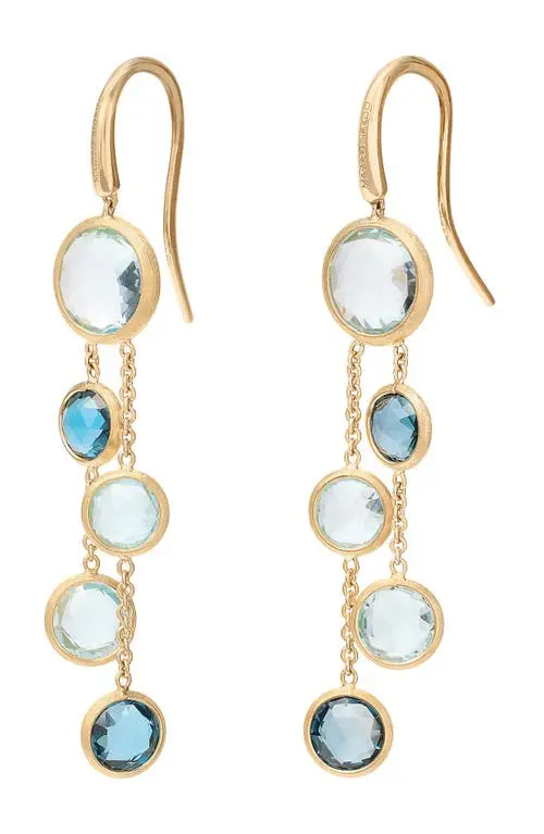 Marco Bicego Jaipur Yellow Gold Mixed Blue Topaz Earrings - Yellow Gold/blue Topaz