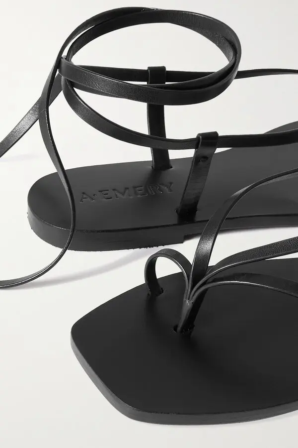 A.emery Nolan Leather Sandals - Black