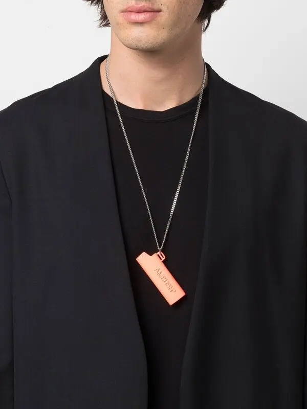 AMBUSH Debossed-logo Whistle Pendant Necklace - Orange