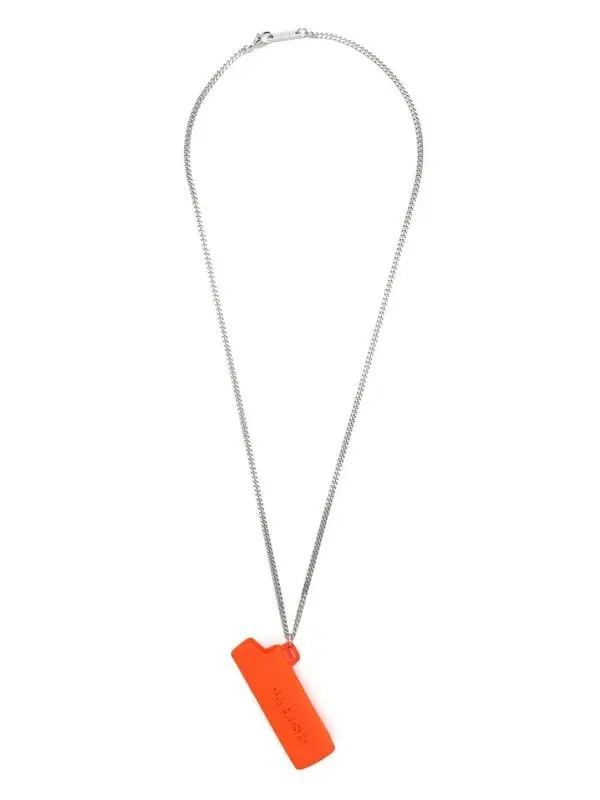 AMBUSH Debossed-logo Whistle Pendant Necklace - Orange