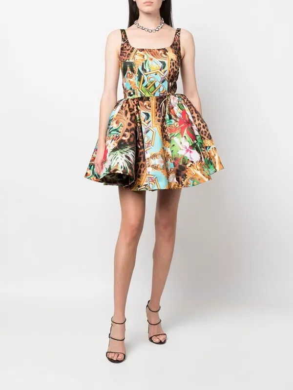 Philipp Plein Duchesse Baroque Flowers-print Mini Dress