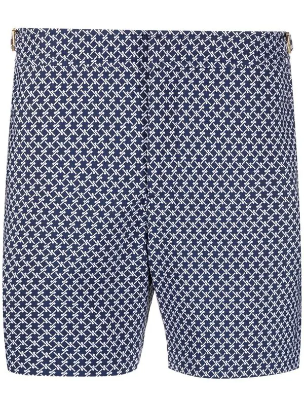 Orlebar Brown All-over Graphic-print Swim Shorts - Blue