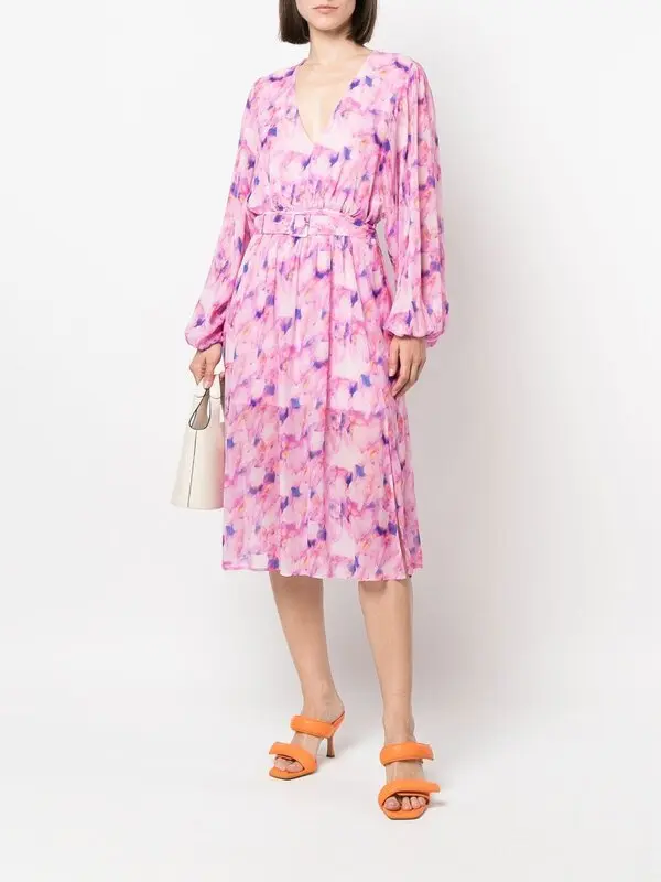 Patrizia Pepe Floral Print V-neck Dress