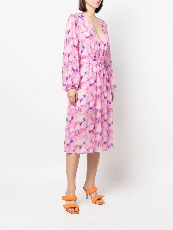 Patrizia Pepe Floral Print V-neck Dress