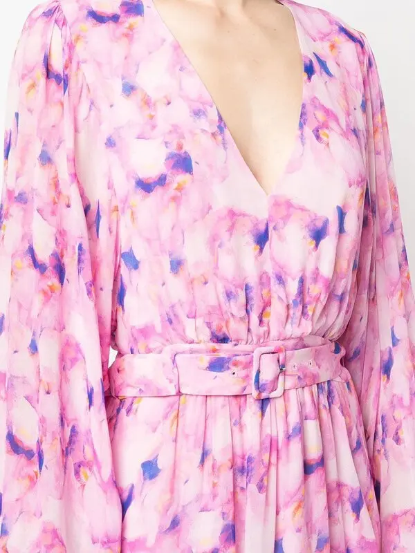 Patrizia Pepe Floral Print V-neck Dress
