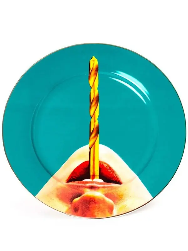 SELETTI Drill Dinner Plate - Blue
