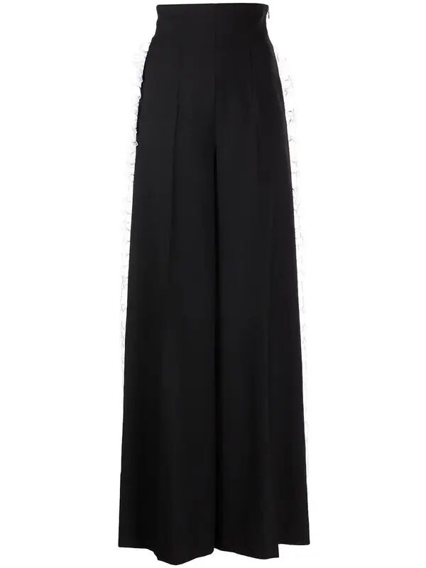 Rochas Ruffle Wide-leg Trousers