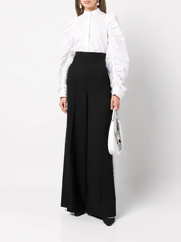 Rochas Ruffle Wide-leg Trousers