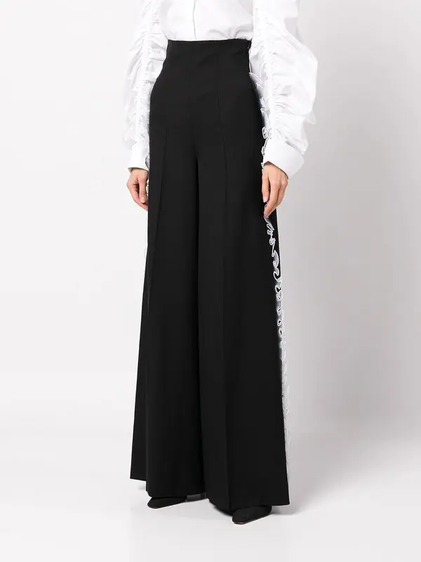 Rochas Ruffle Wide-leg Trousers