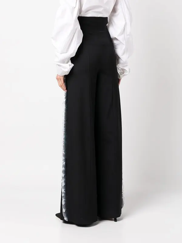 Rochas Ruffle Wide-leg Trousers