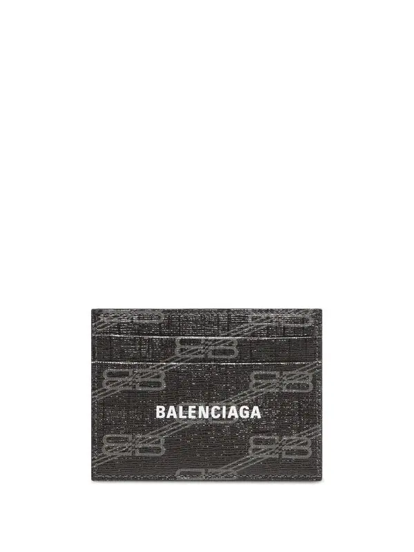 Balenciaga Bb Monogram Signature Cardholder - Black