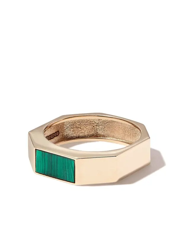 Luis Morais 14kt Yellow Malachite Ring - Gold