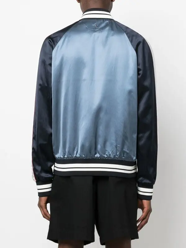 Valentino Garavani Logo-patch Bomber Jacket - Blue