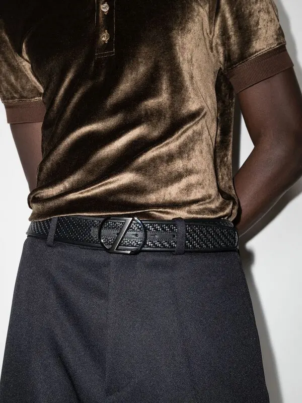 Zegna Z-buckle Leather Belt