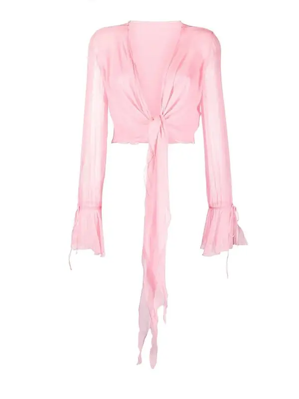 Blumarine Tie-front Cropped Blouse