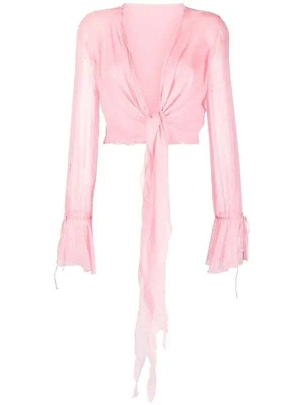 Blumarine Tie-front Cropped Blouse