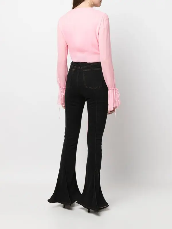 Blumarine Tie-front Cropped Blouse