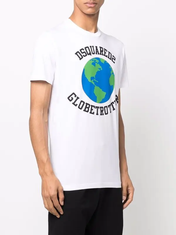 Dsquared2 Globetrotter Logo-print T-shirt - White