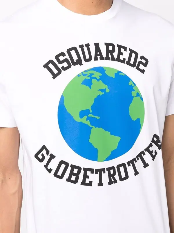 Dsquared2 Globetrotter Logo-print T-shirt - White