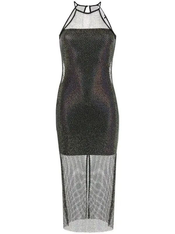 Patrizia Pepe Rhinestone-embellished Mesh Dress