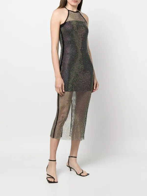 Patrizia Pepe Rhinestone-embellished Mesh Dress