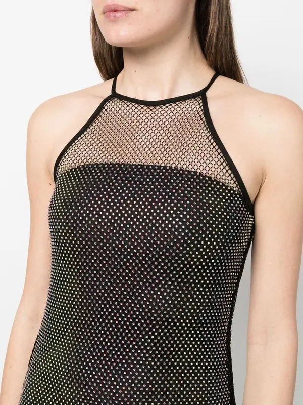 Patrizia Pepe Rhinestone-embellished Mesh Dress
