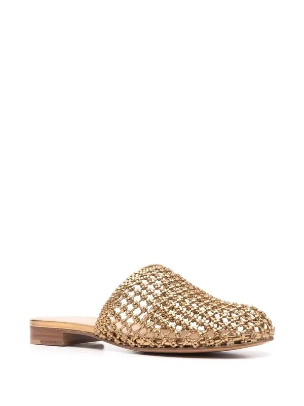FERRAGAMO Ellas Knotted Mules - Gold