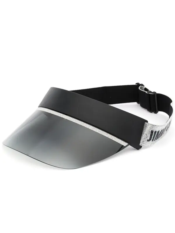 JIMMY CHOO Logo Embroidered Visor - Black