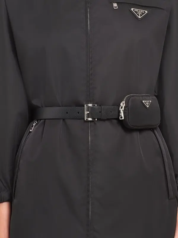 Prada Logo Plaque Zipped Pouch Belt