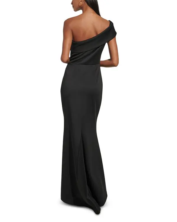 Eliza J One-shoulder Satin Gown