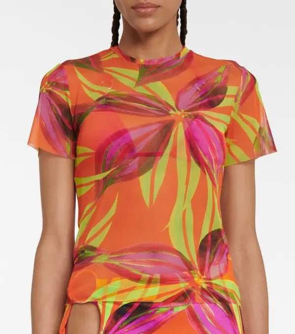 LOUISA BALLOU Printed Beach T-shirt - Multicoloured