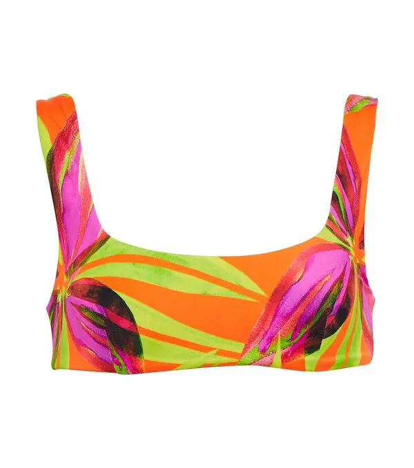 LOUISA BALLOU Scoop Printed Bikini Top - Multicoloured