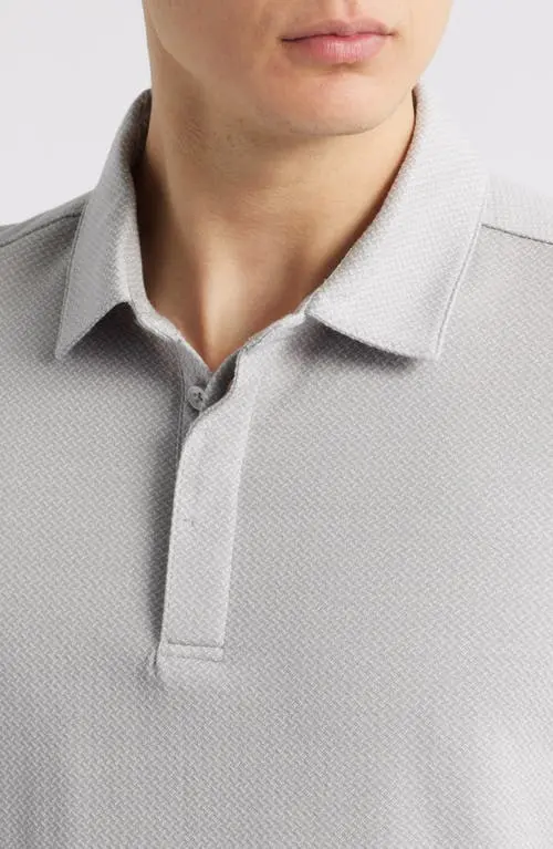 Robert Barakett Creston Micropattern Jacquard Polo - Pearl