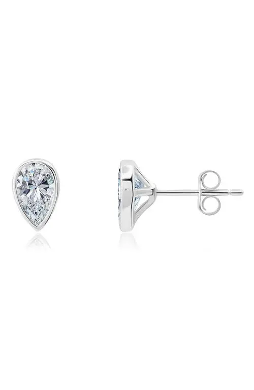 CRISLU Pear Cubic Zirconia Stud Earrings - Platinum