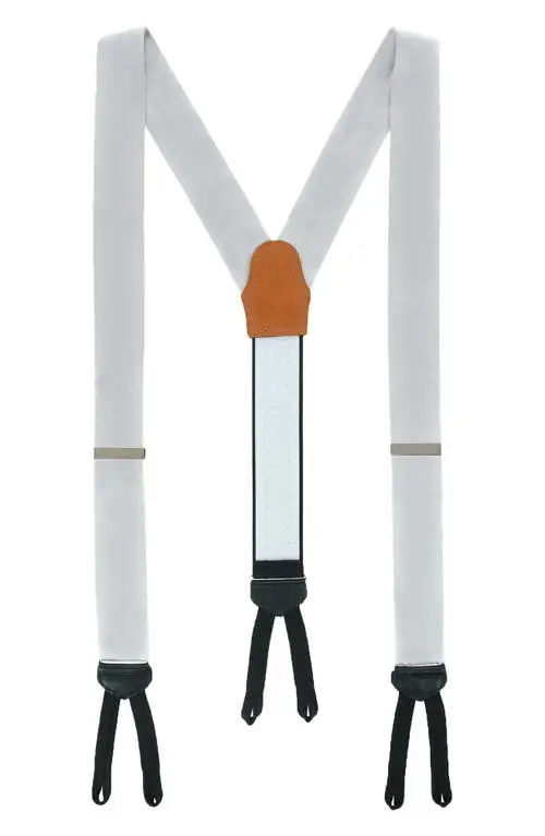 Trafalgar Sutton Silk Formal Suspenders - Silver