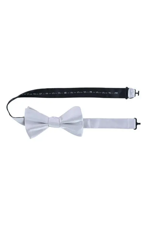 Trafalgar Sutton Pre-tied Silk Bow Tie - Silver