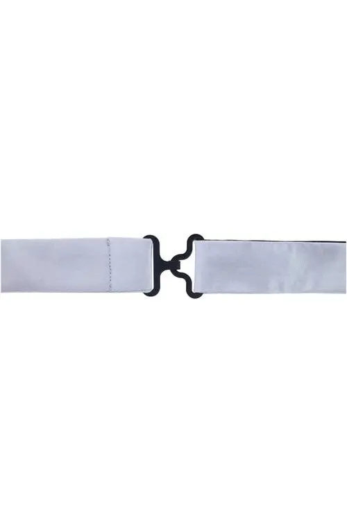 Trafalgar Sutton Pre-tied Silk Bow Tie - Silver