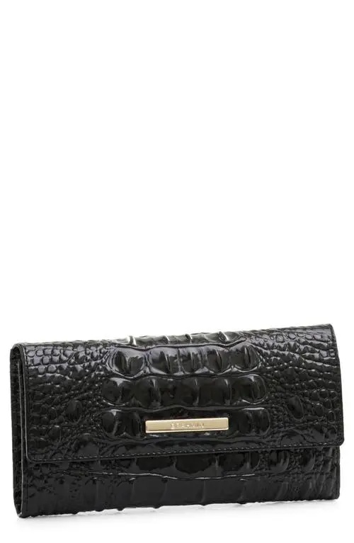 Brahmin Cordelia Croc Embossed Leather Wallet - Black
