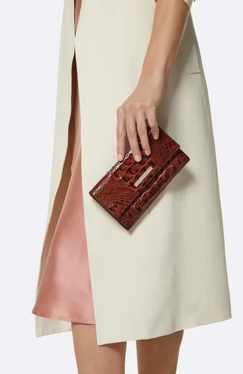 Brahmin Cordelia Croc Embossed Leather Wallet - Driftwood