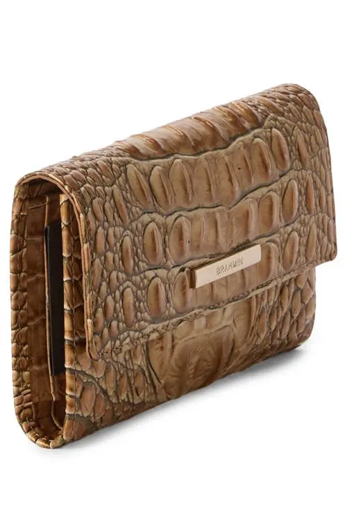 Brahmin Cordelia Croc Embossed Leather Wallet - Driftwood
