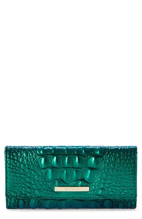 Brahmin Cordelia Croc Embossed Leather Wallet - Mystic Green Melbourne