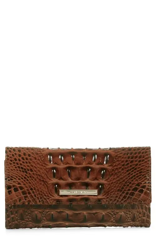 Brahmin Cordelia Croc Embossed Leather Wallet - Pecan