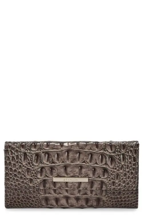 Brahmin Cordelia Croc Embossed Leather Wallet - Smokey Taupe Melbourne
