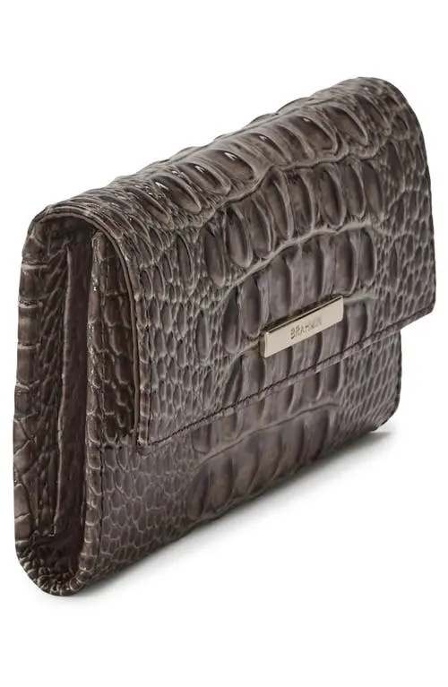 Brahmin Cordelia Croc Embossed Leather Wallet - Smokey Taupe Melbourne