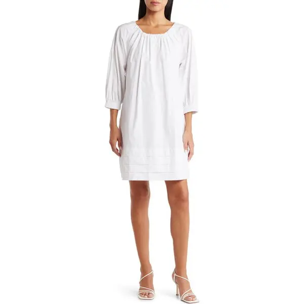 English Factory Pleated Hem Cotton Minidress