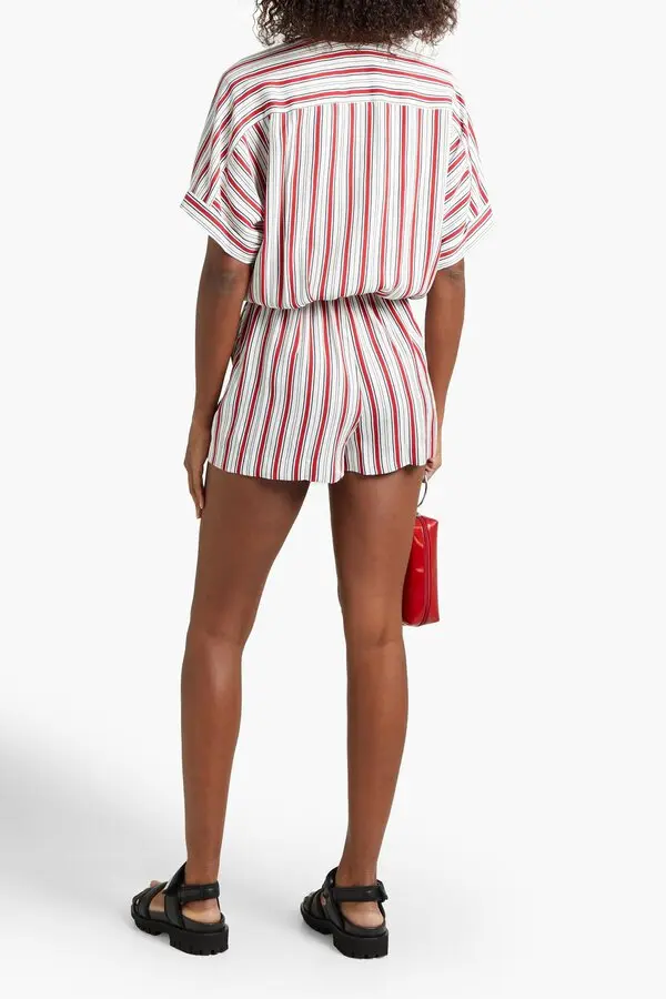 Maje Wrap-effect Striped Playsuit