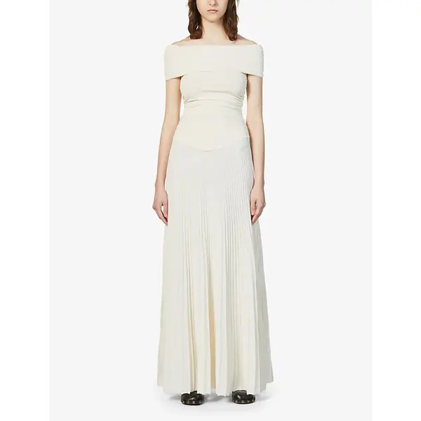 khaite marca dress ivory Fitted Knitted Maxi - Midi dress