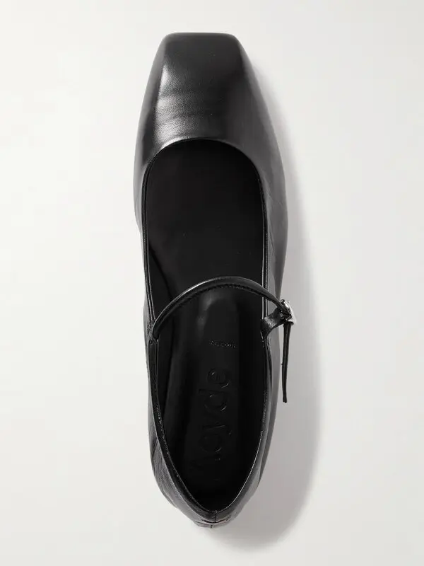 AeydĒ Uma Leather Mary Jane Ballet Flats - Black