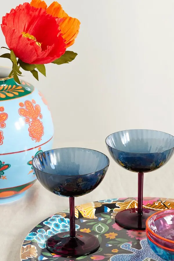 La DoubleJ Set Of Two Murano Glass Champagne Coupes